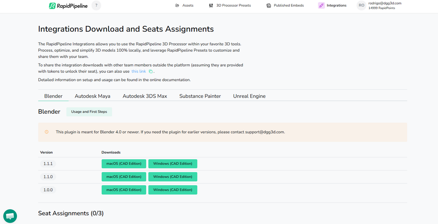 Web Platform Updates | RapidPipeline Docs